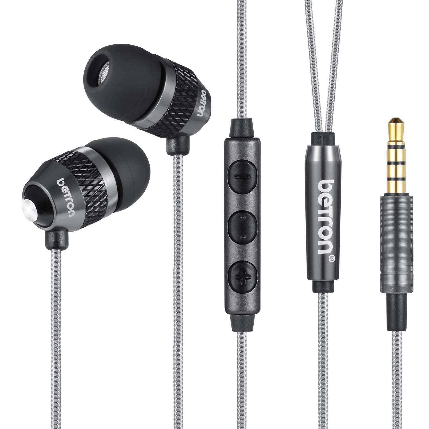Betron B25 Earphones with Microphone and Volume Control, Wired Noise ...